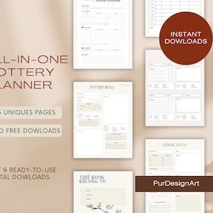 Pottery All-in-one Notes & Planner Bundle: Ceramic Journal Log Template ...