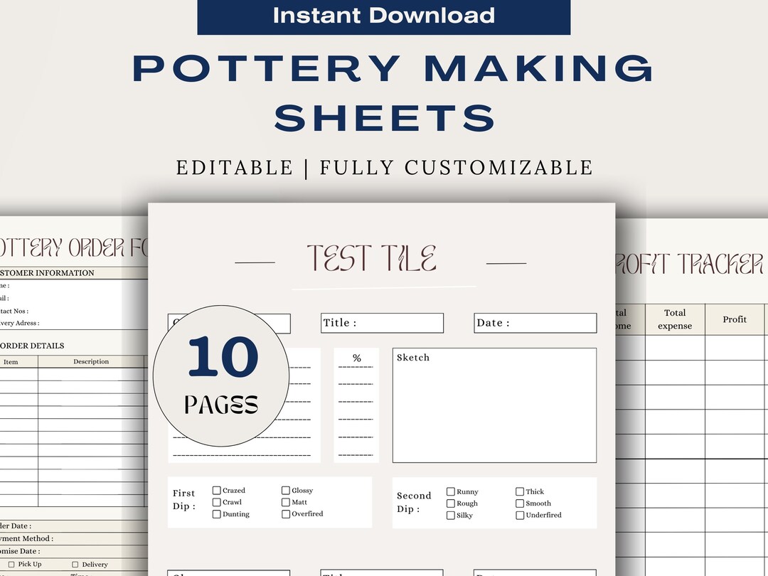 Pottery Notes & Log Template: Stay Inspired With This Ceramic Journal ...
