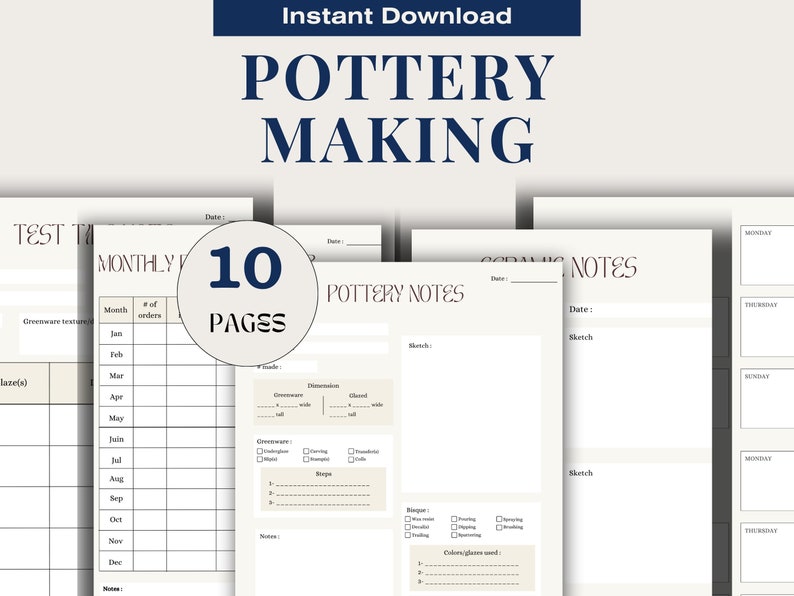 Pottery Notes & Log Template: Stay Inspired With This Ceramic Journal ...