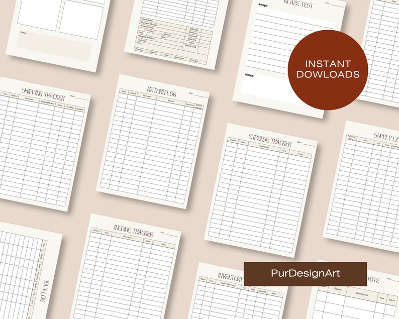 Pottery All-in-one Notes & Planner Bundle: Ceramic Journal Log Template ...