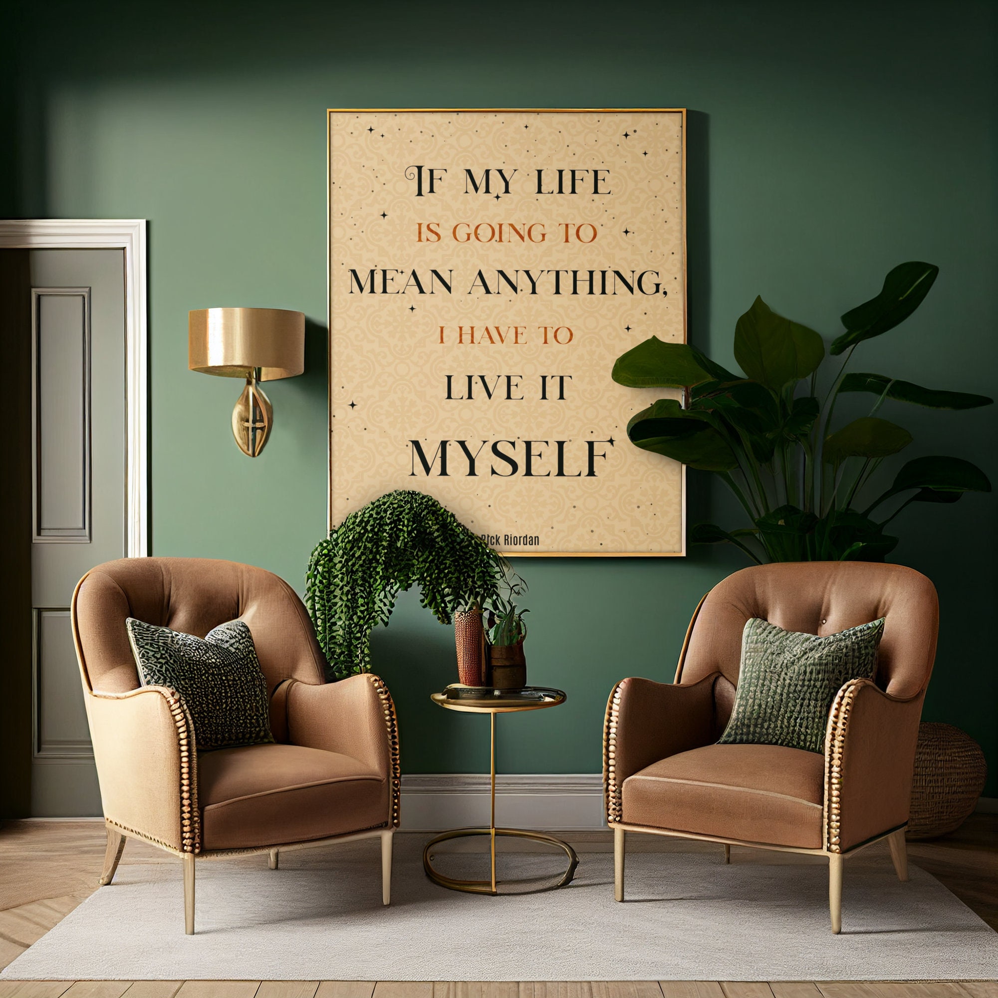 Percy Jackson, Rick Riordan, Poseidon Wall Art, Beige Motivational ...