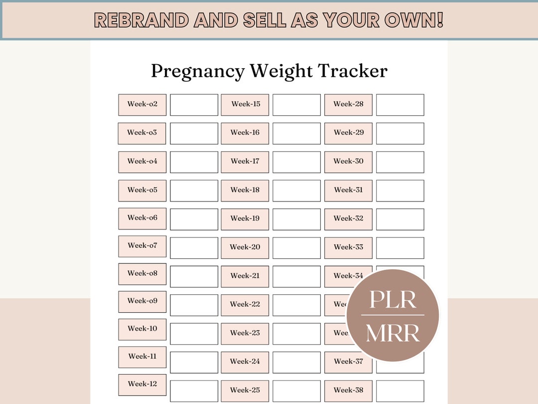 Pregnancy Weight Tracker Pregnancy Tracker New Mom Gift PLR & MRR - Etsy