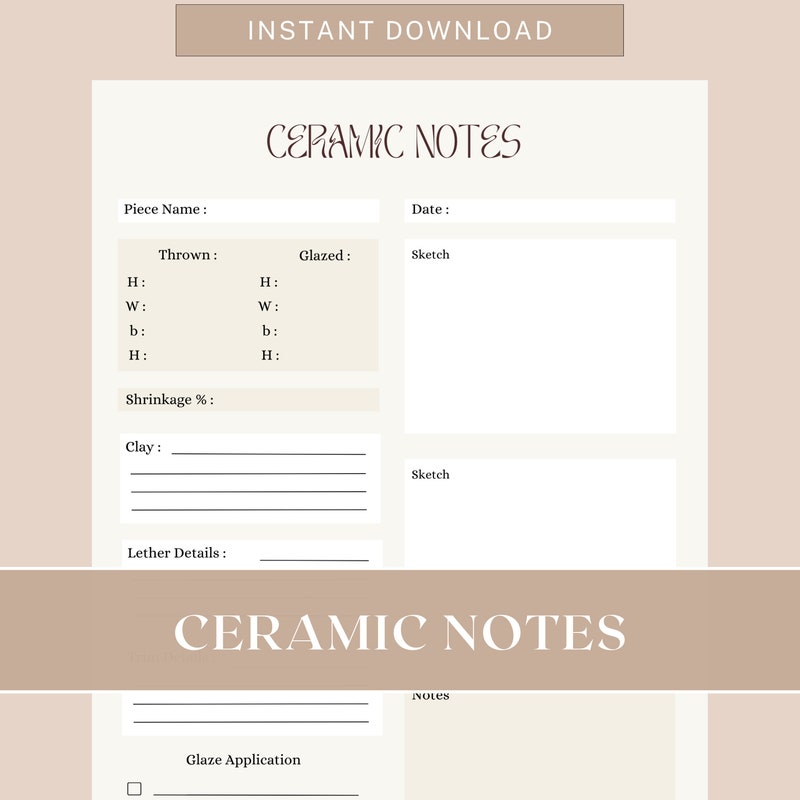 Pottery Notebook - Etsy