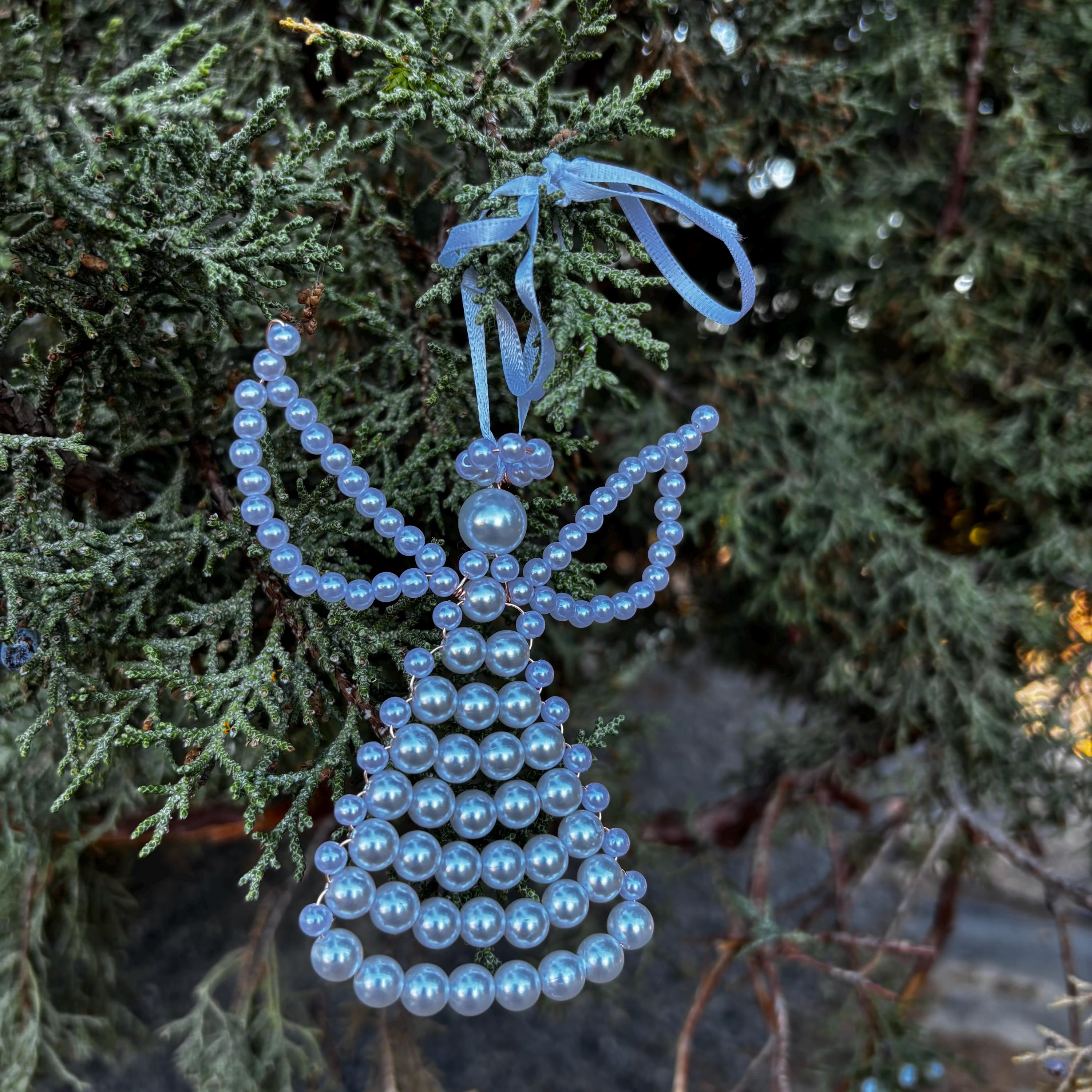 Vintage-inspired Pearl Angel Christmas Ornament | Beaded Holiday Decor ...