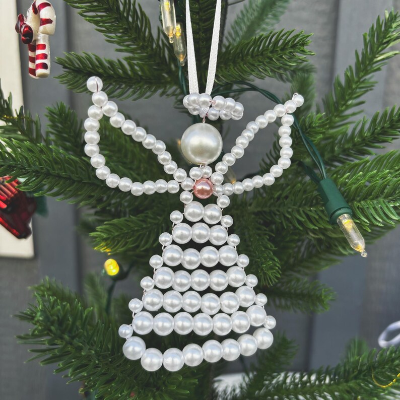Vintage-inspired Pearl Angel Christmas Ornament | Beaded Holiday Decor ...