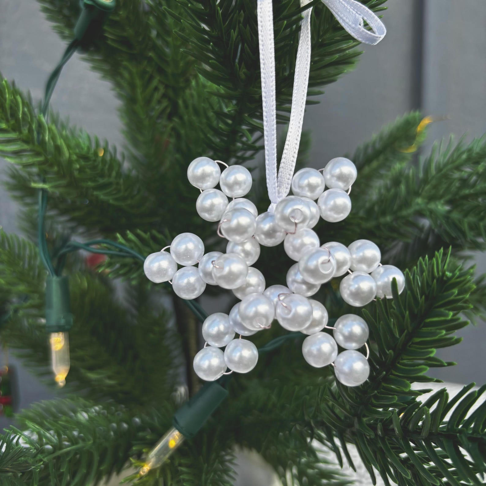 Vintage-inspired Pearl Angel Christmas Ornament | Beaded Holiday Decor ...