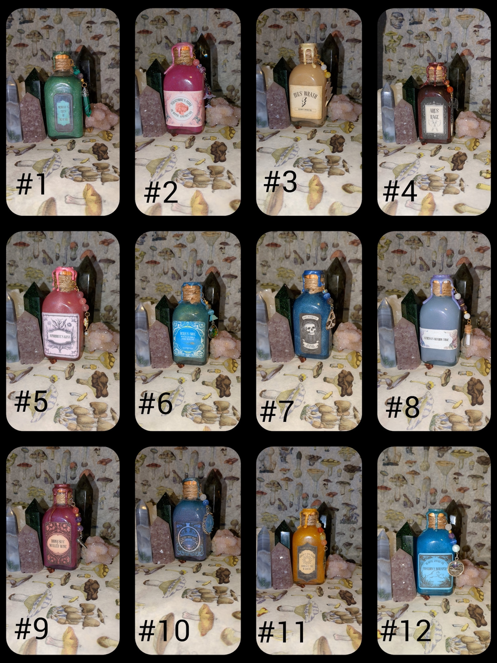 Greek Mythology Deities Decorative Potion Bottles Dnd Decor Mythical ...