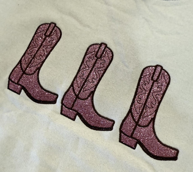 COWBOY BOOTS Applique Design Machine Embroidery Digital Download ...