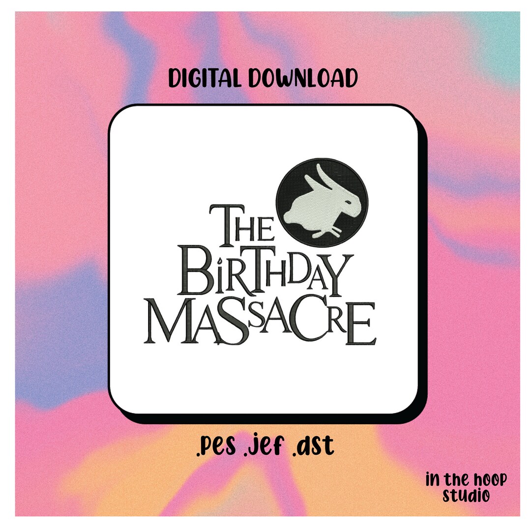 The Birthday Massacre Machine Embroidery Digital Download Instant ...
