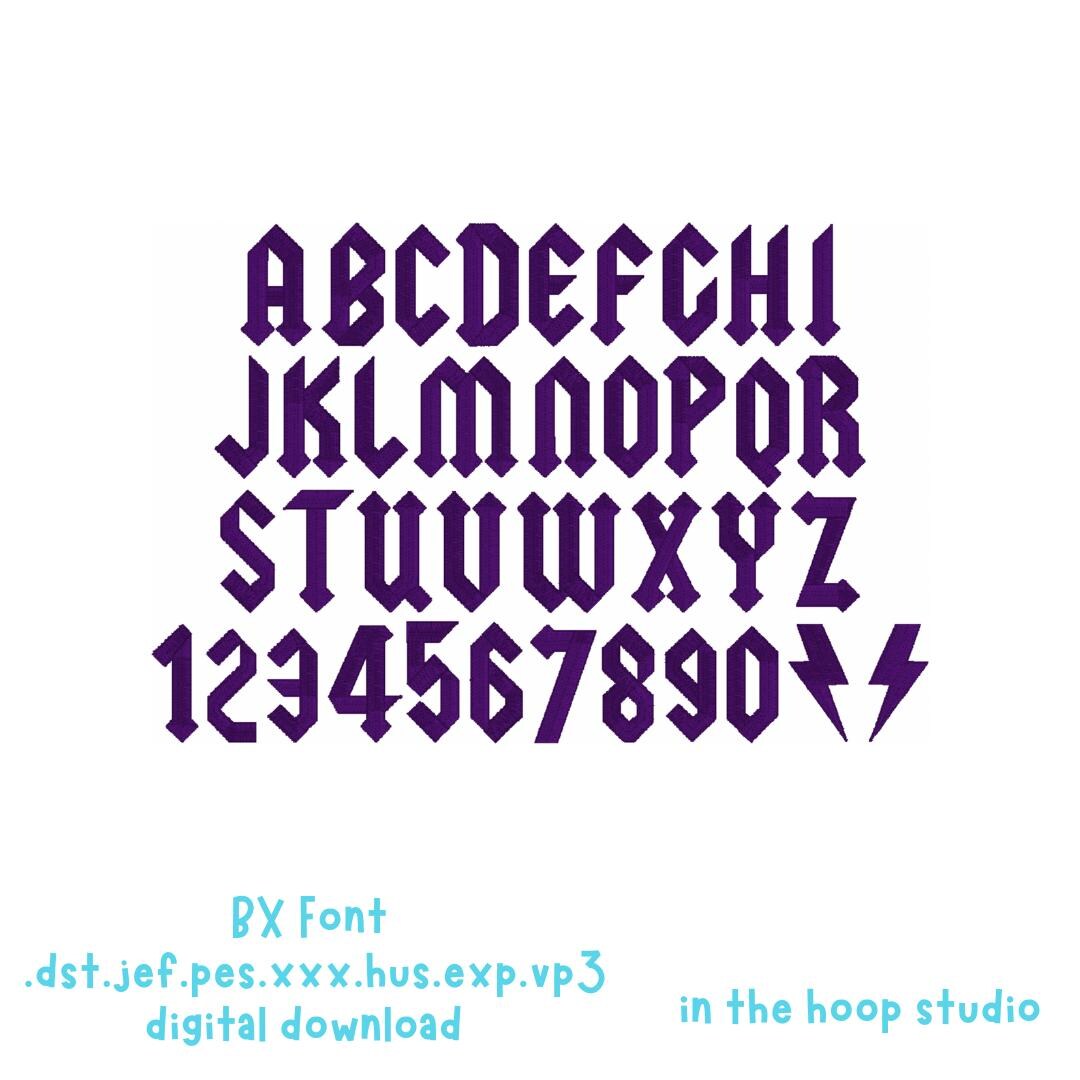 Rock N Roll Machine Embroidery Font BX Font Digital Download 3 Sizes ...