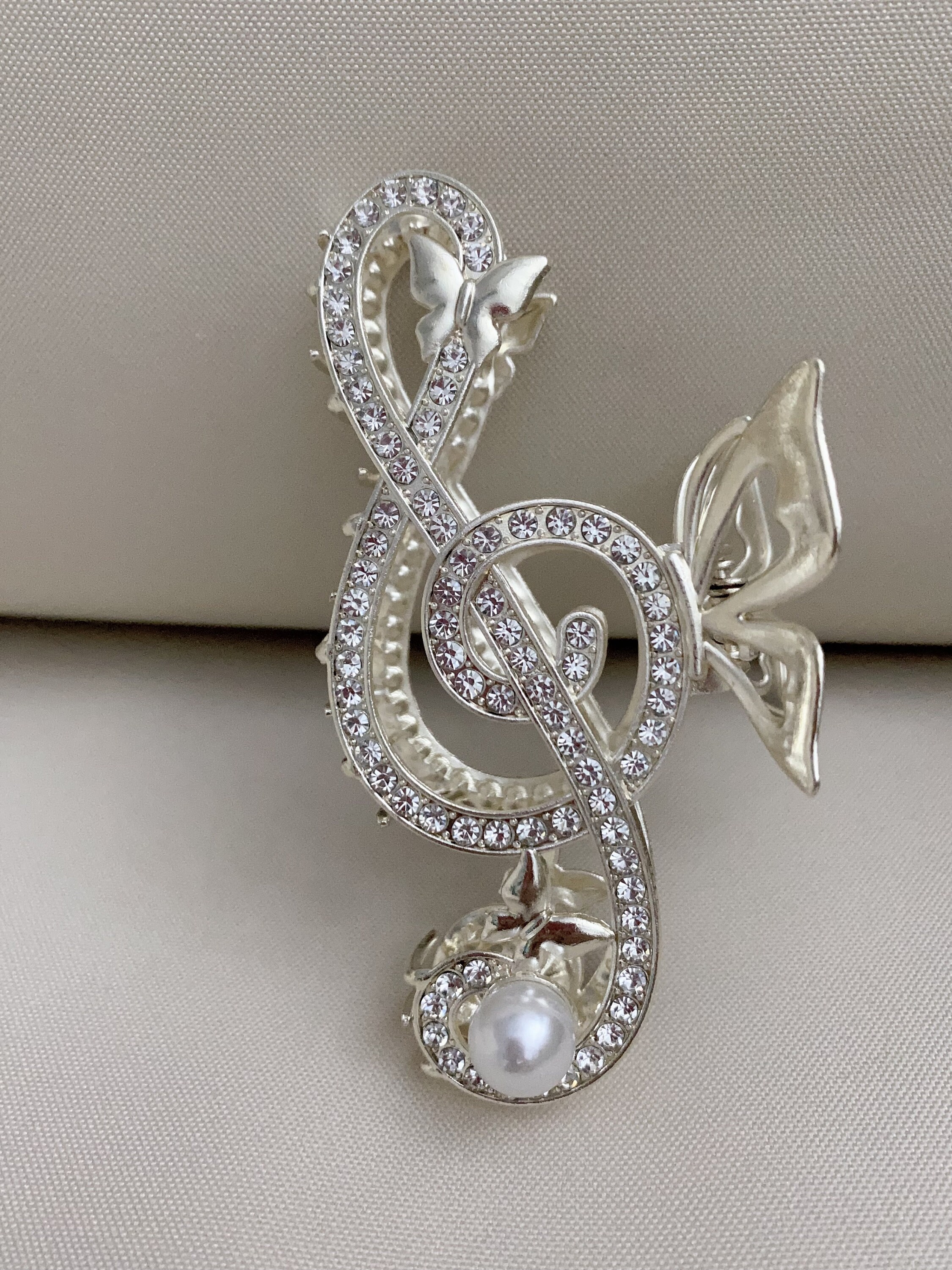 Music Note-pearl-flower-hair Accessories Claw Clips, Antique Style for ...