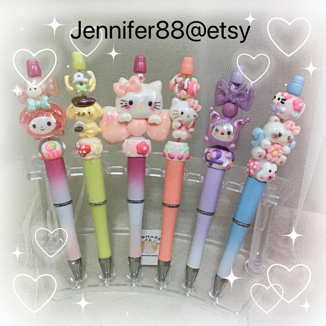 Kawaii Style Custom Beaded Pen Mixed, Cute Character Pens, Custom Gift ...