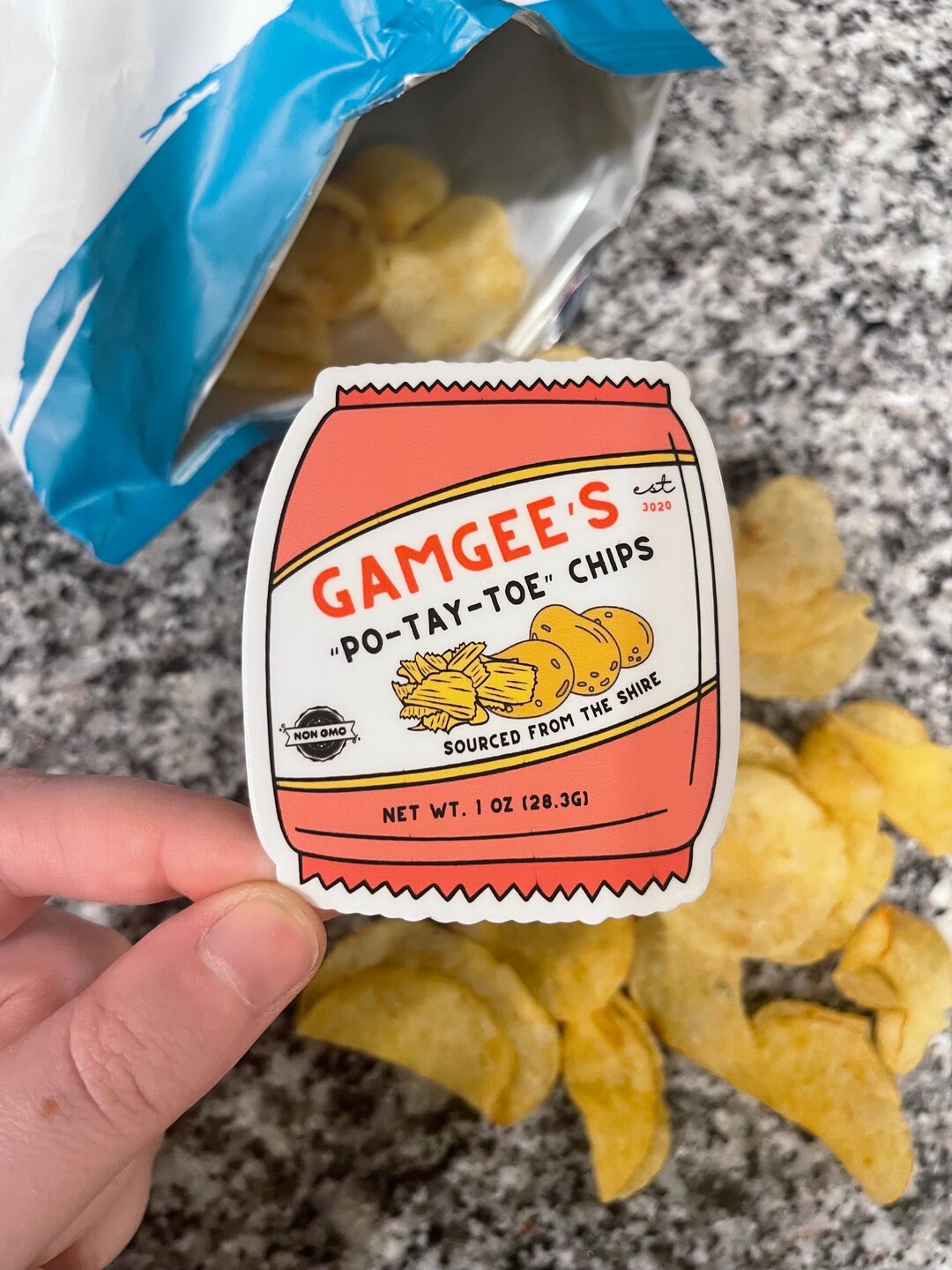LOTR Inspired Sticker Samwise Potato Sticker Potato Chips Sticker ...