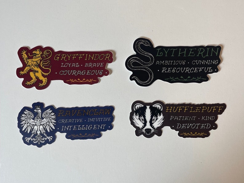 Hogwarts House Sticker Harry Potter Sticker House Gryffindor Hufflepuff ...