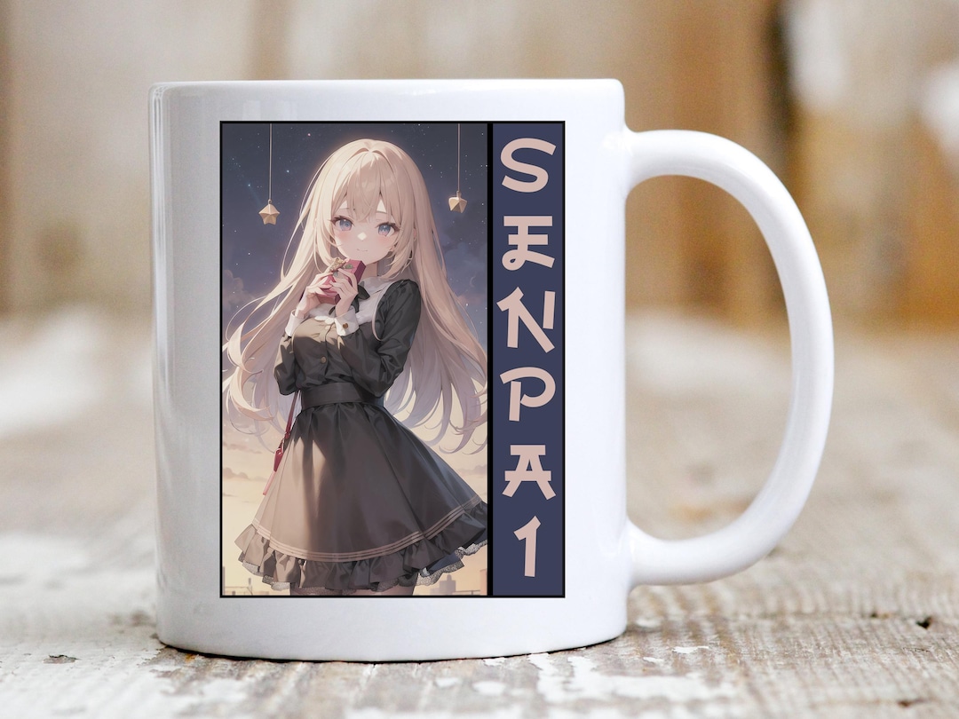 Cute Anime Senpai Coffee Mug Anime Girl Gift for Otaku and Anime Fan ...
