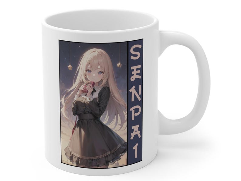 Cute Anime Senpai Coffee Mug Anime Girl Gift for Otaku and Anime Fan ...