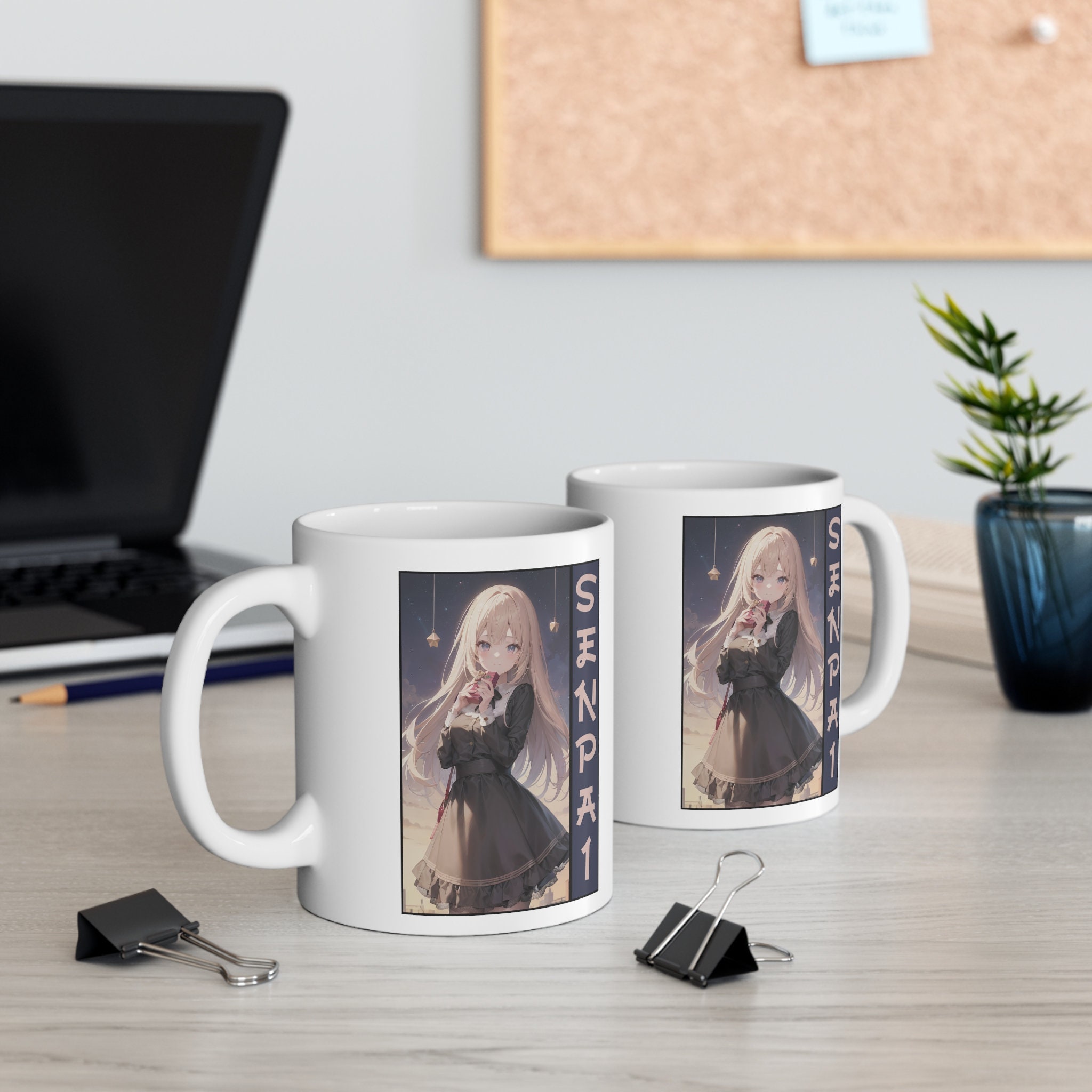 Cute Anime Senpai Coffee Mug Anime Girl Gift for Otaku and Anime Fan ...