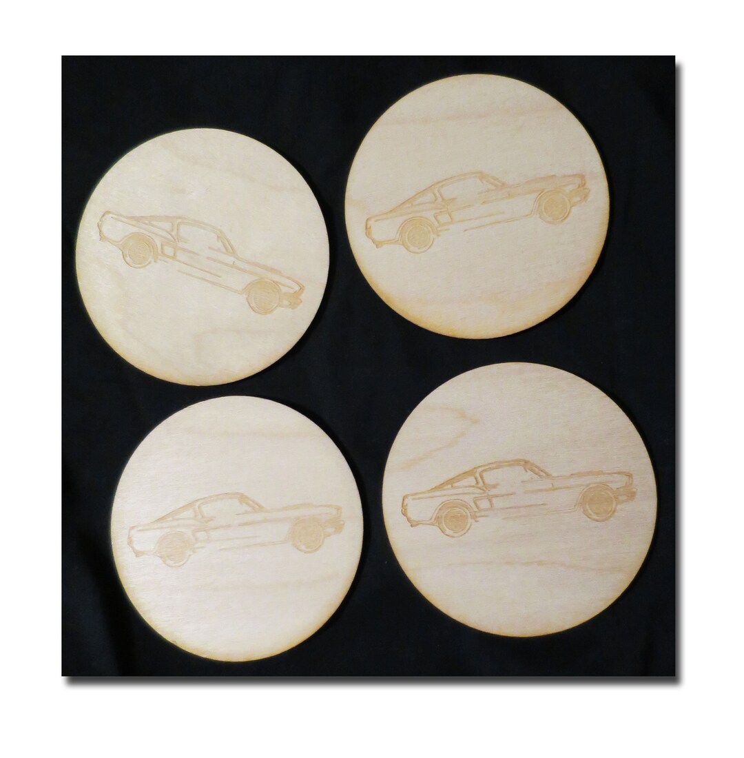 1965 Ford Mustang Fastback Shelby Drink Coaster Set of 4 3-1/2 Inch ...