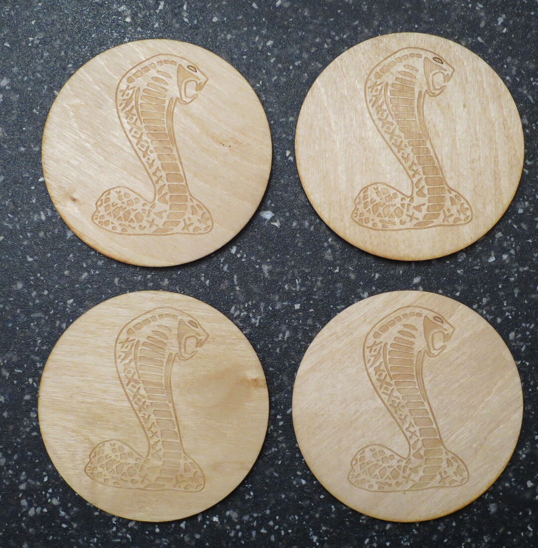 Classic Ford Mustang Shelby Cobra Drink Coaster Set of 4 3-1/2 Inch ...