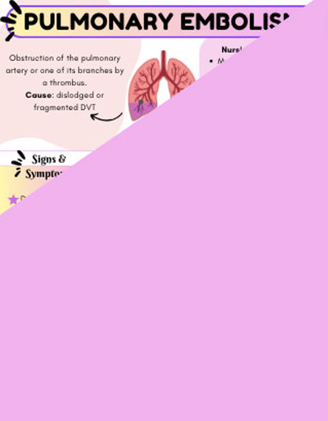 PULMONARY EMBOLISM NURSING Notes - Etsy