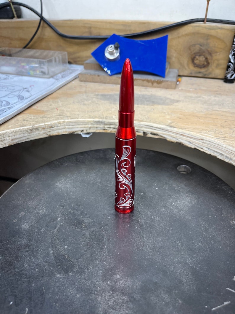 Red Anodized Engraved Bullet Antenna - Etsy