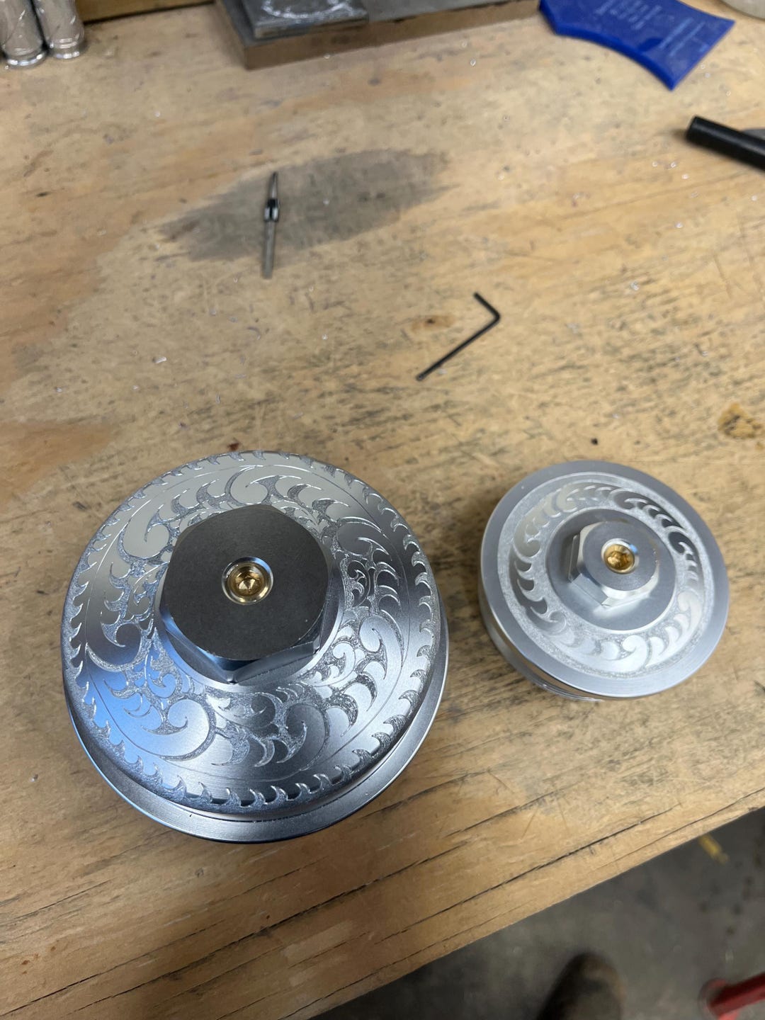 Hand Engraved 6.0 Power Stroke Billet Aluminum Oil and Fuel Filter Caps ...