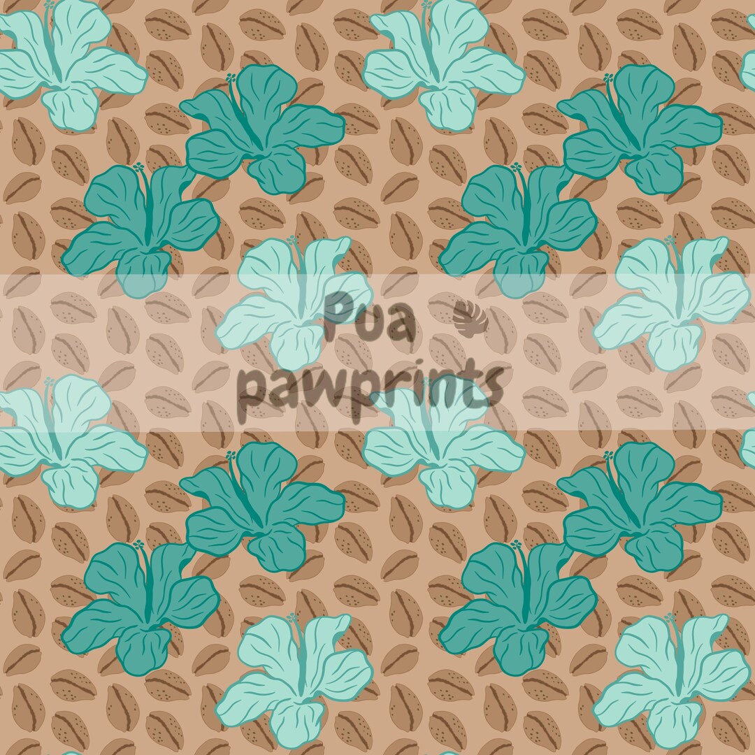 Cowrie Shell Hibiscus Seamless Pattern – PNG Digital Download - Etsy