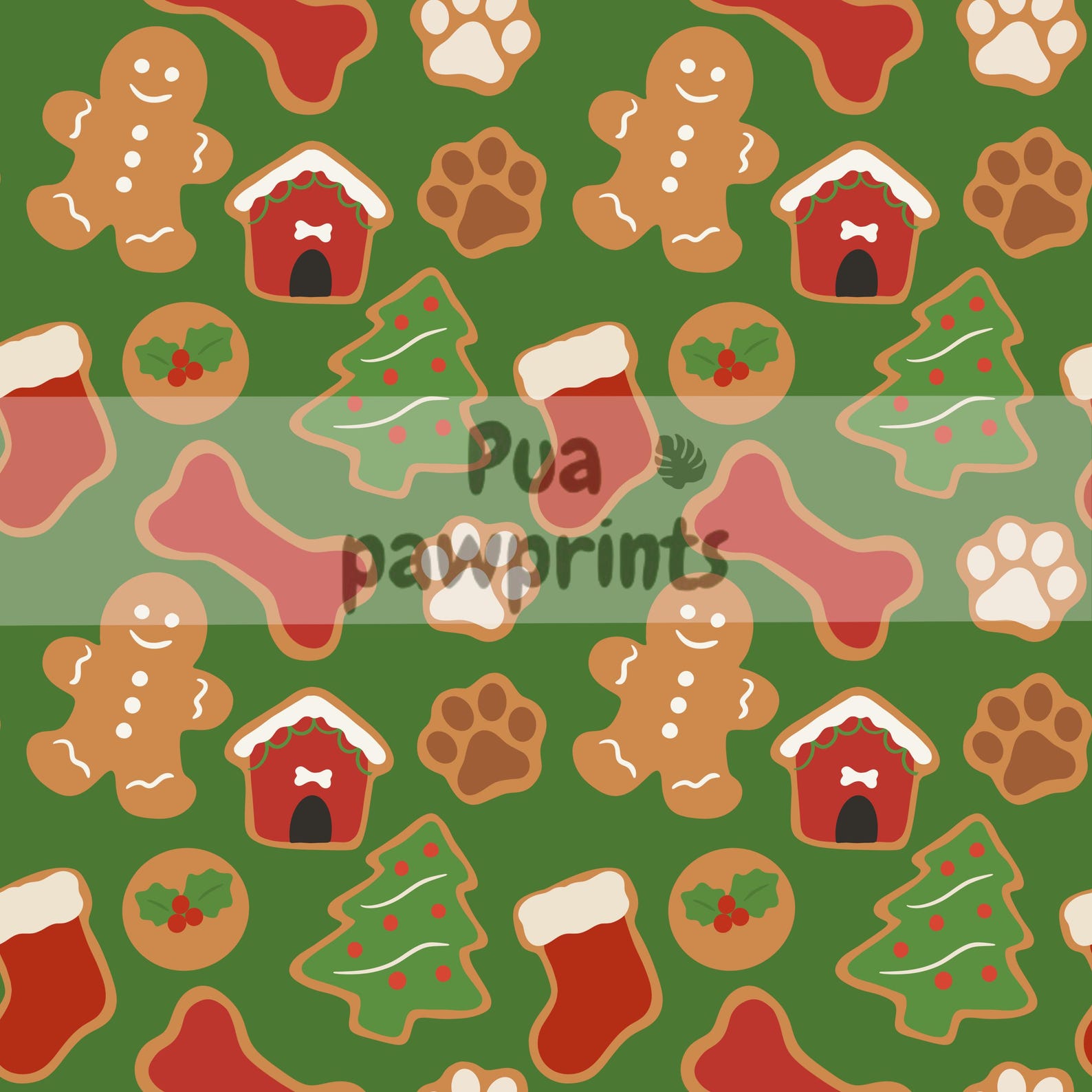 Santa Paws Christmas Cookies Pattern | Holiday Dog Treats (digital ...
