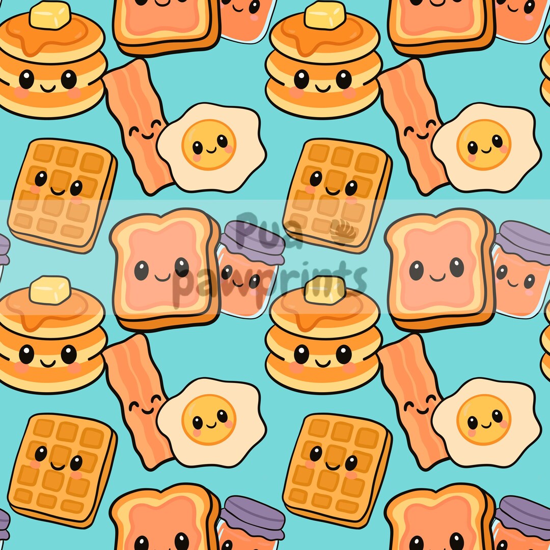 Breakfast Crew Seamless Digital File - Etsy