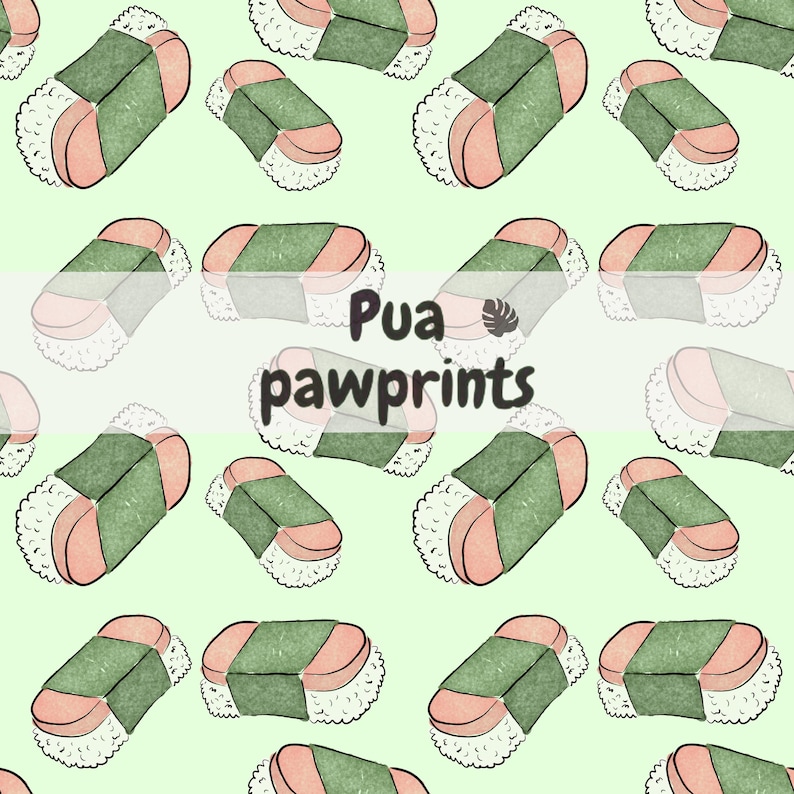 Watercolor Musubi Seamless Pattern - Etsy