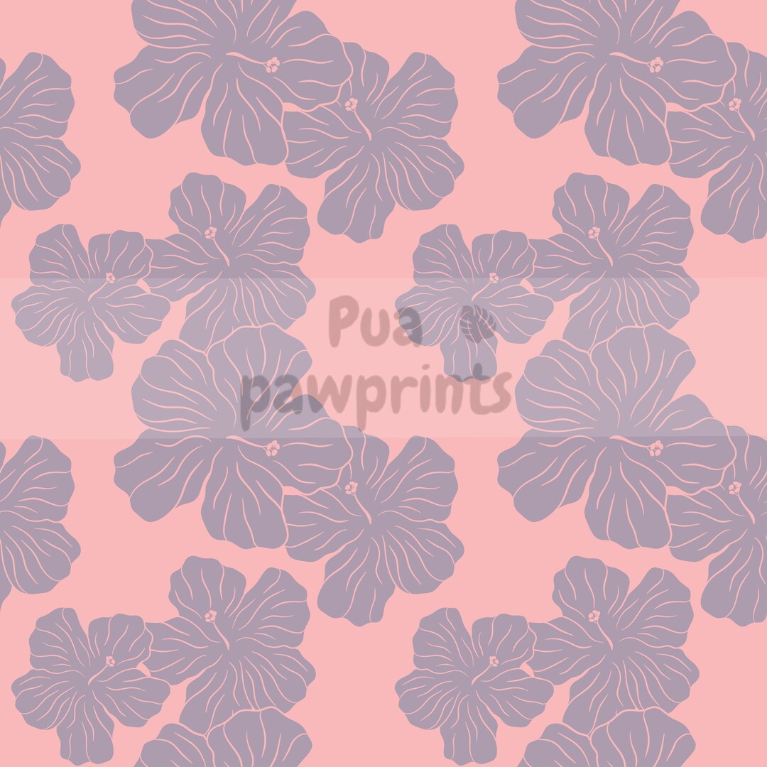 Hibiscus Seamless Pattern PNG | Pink Tropical Floral Repeat | Fabric ...
