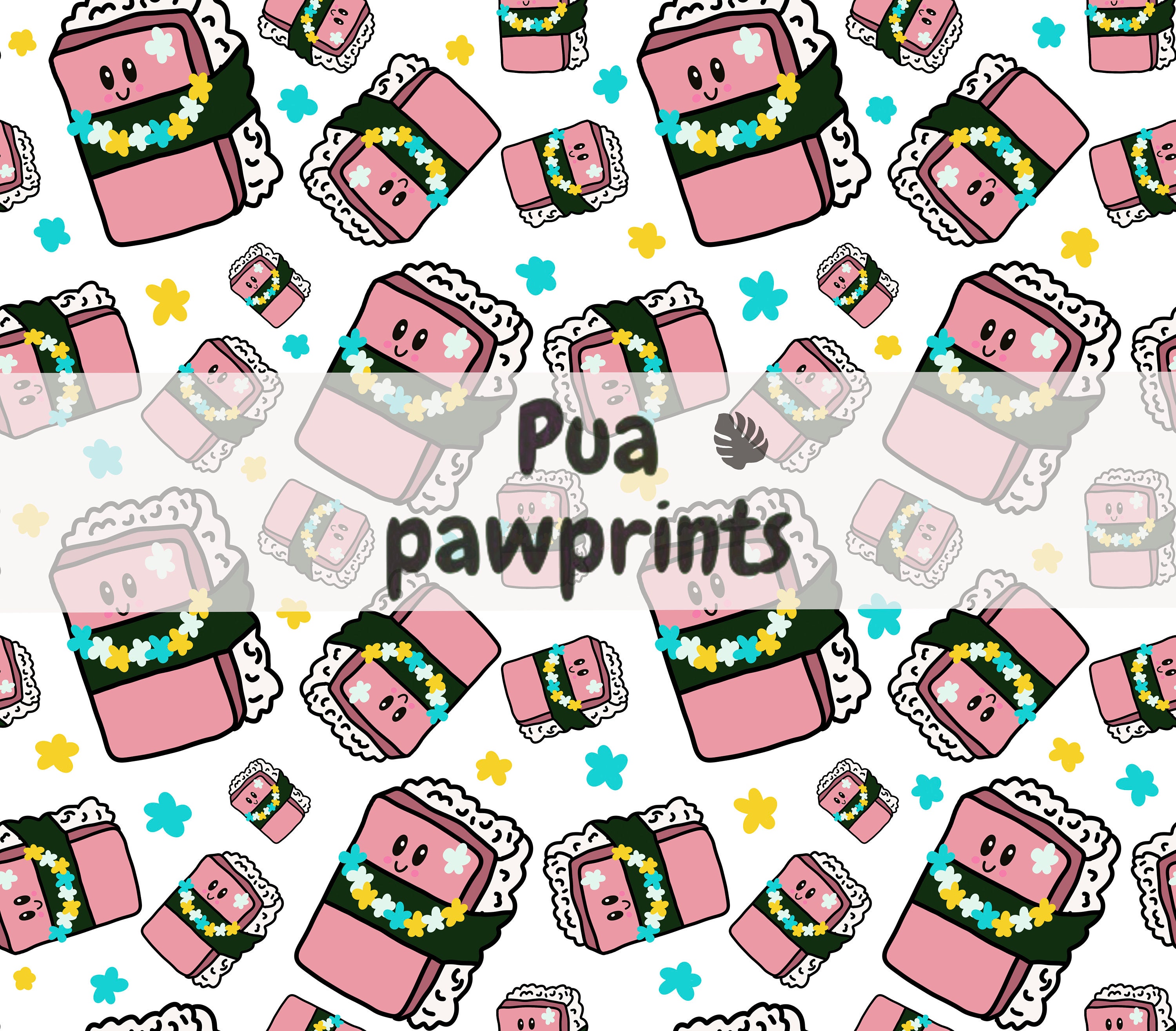 Spam Musubi Kawaii Seamless Pattern - Etsy