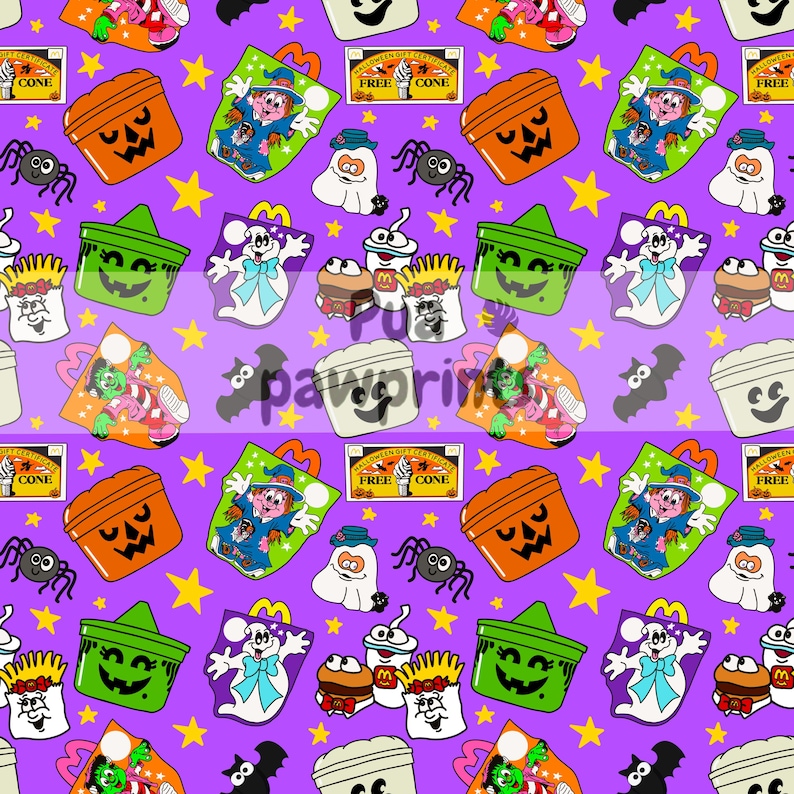 Nostalgic Halloween Seamless Digital PNG File Pattern - Etsy