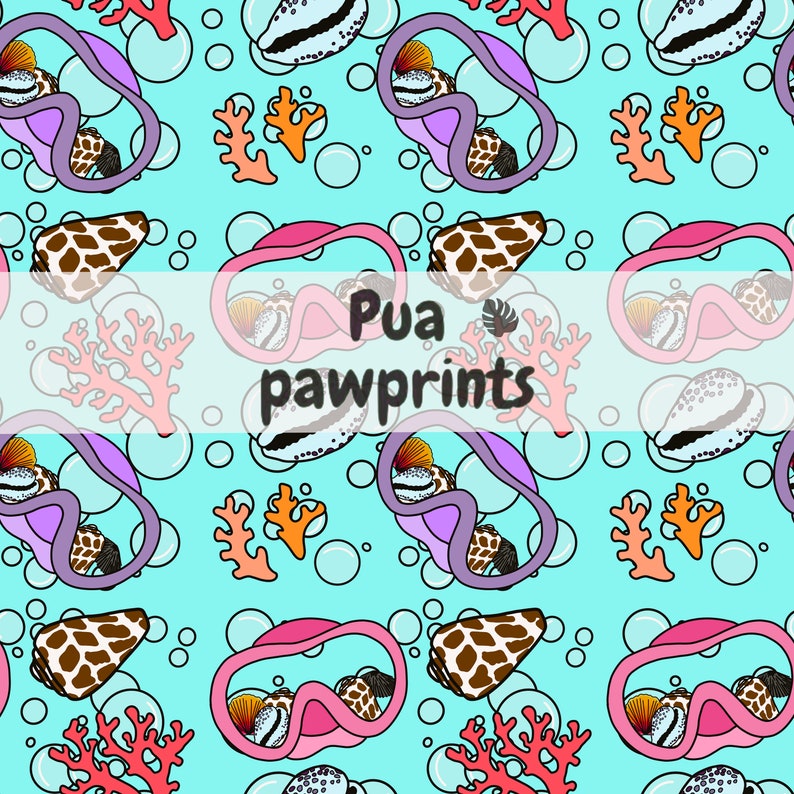 Shell Diver Seamless Pattern - Etsy
