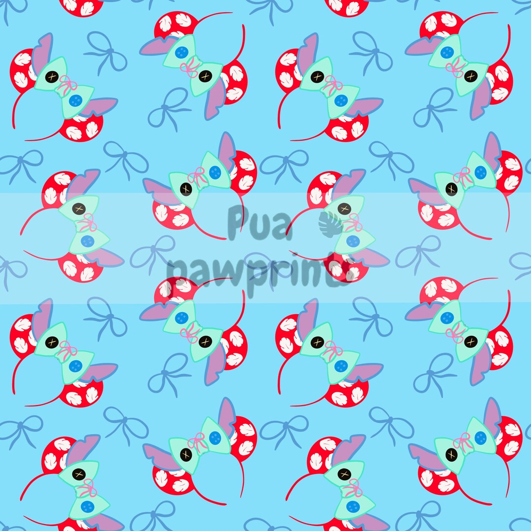 Stitch Ears Seamless Digital Pattern - Etsy