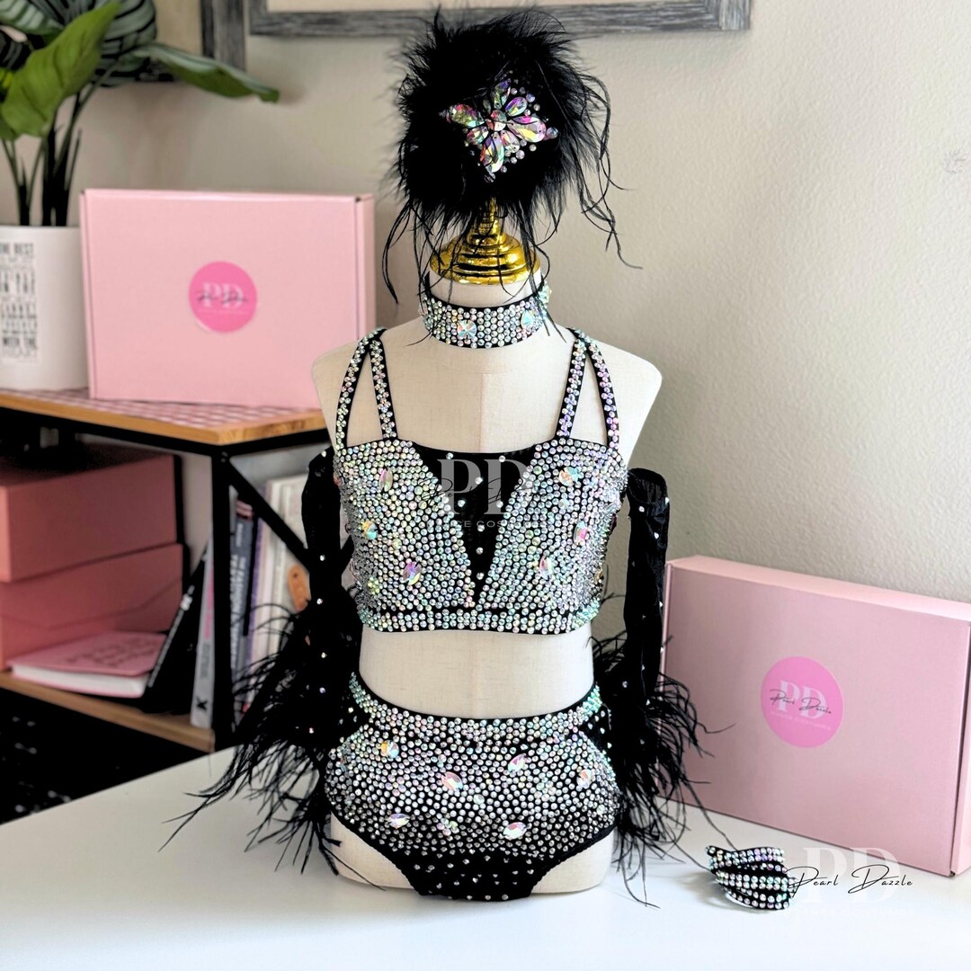 Made to Order -sassy Black Diamond Feather -customized Jazz Dance ...