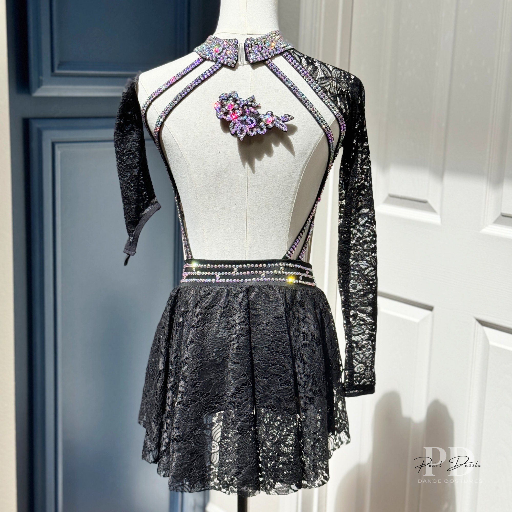 Made to Order Black Diamond Lace Lyrical/contemporary Dance Costume - Etsy