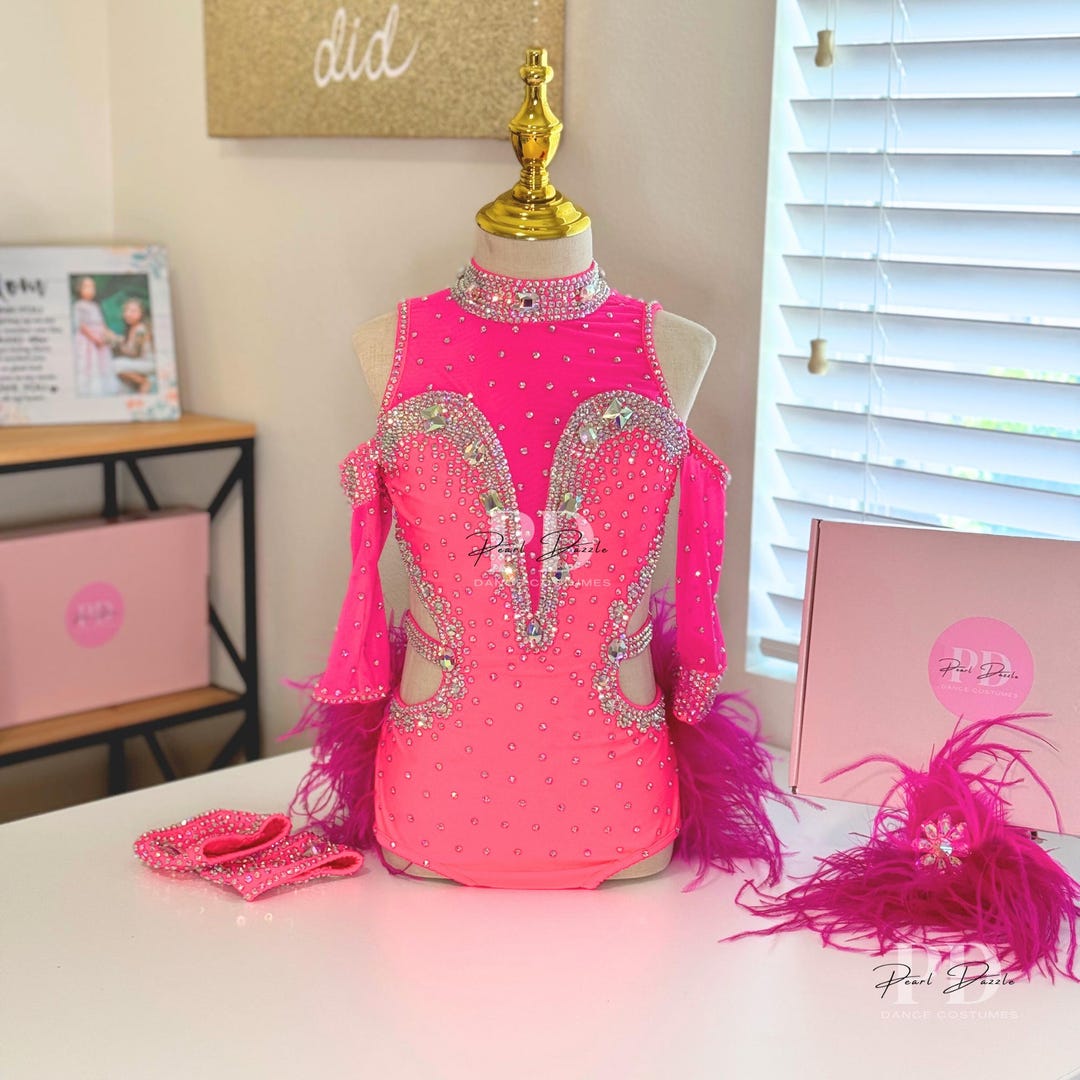 Guava Pink/custom Colors Feather Glamour Jazz/musical Theater Dance ...