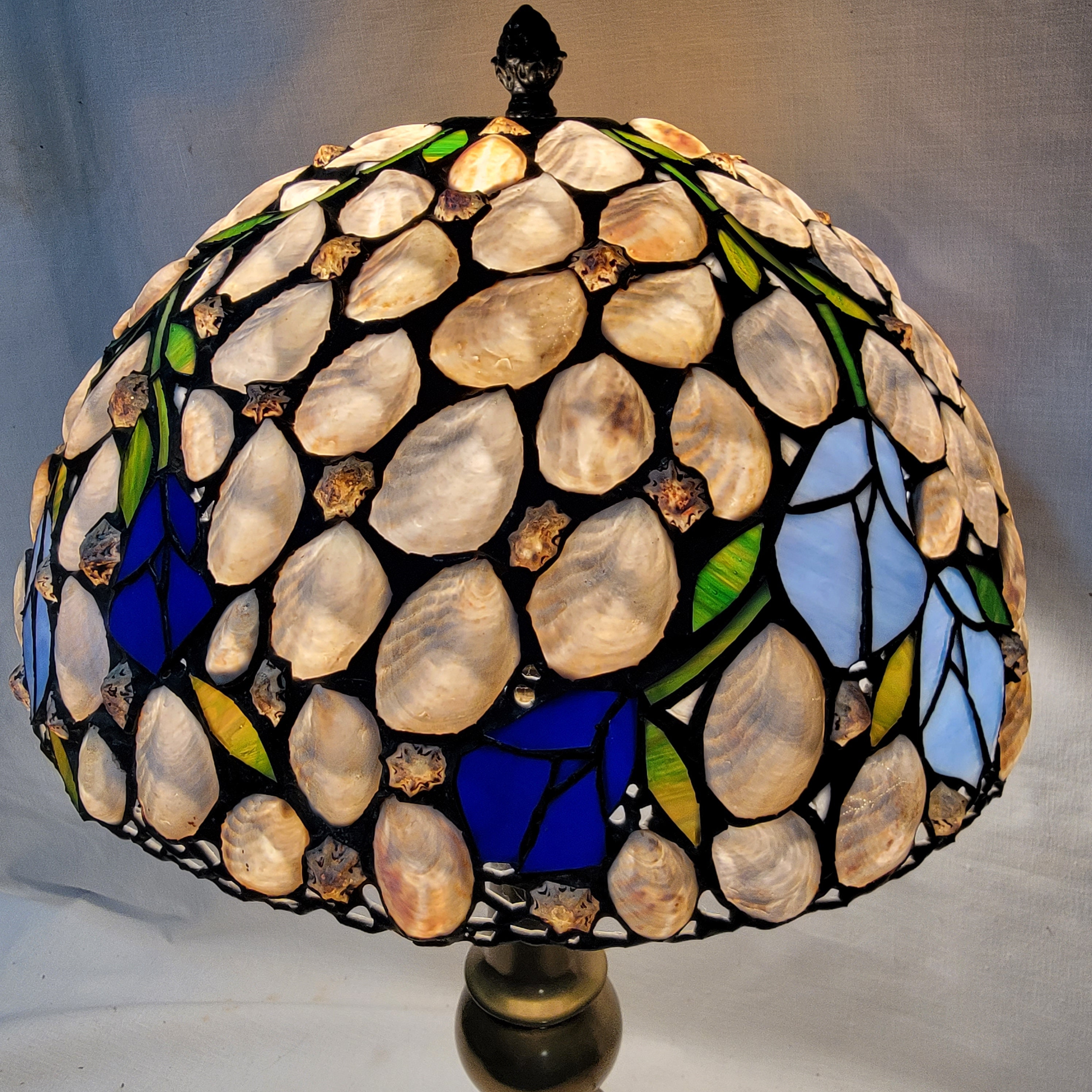 Richard Hoosin Signed Sea Shell Brass Table Lamp 24 Inch Tall 14 Inch ...