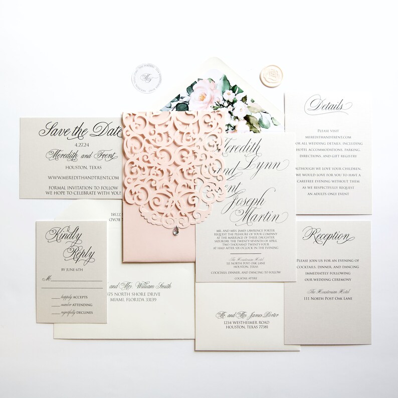 Laser Cut Folder Pocket With Jewel - Etsy