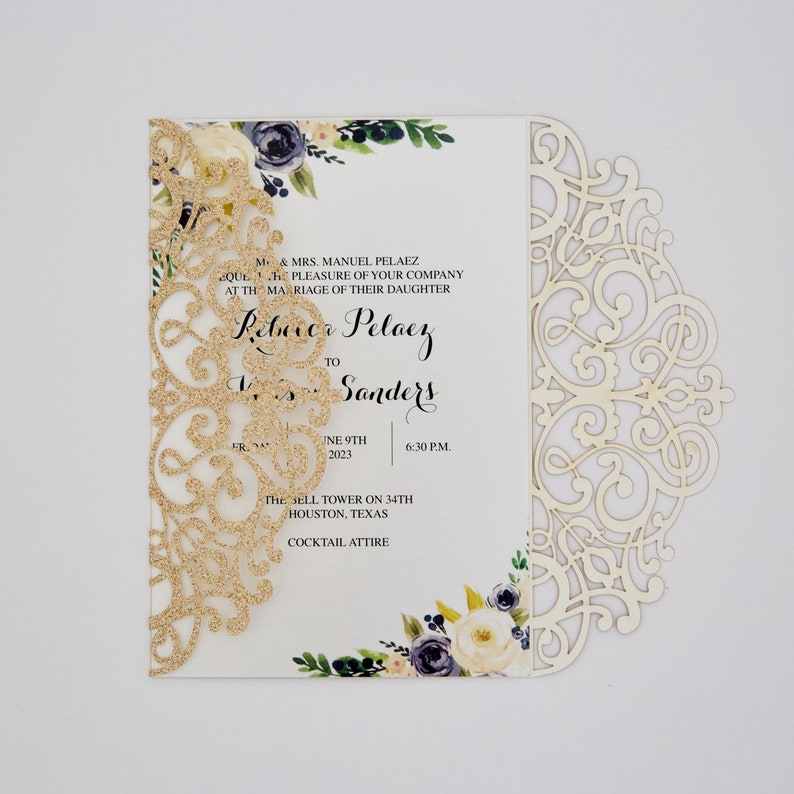 Laser Cut Invitation Folder - Etsy