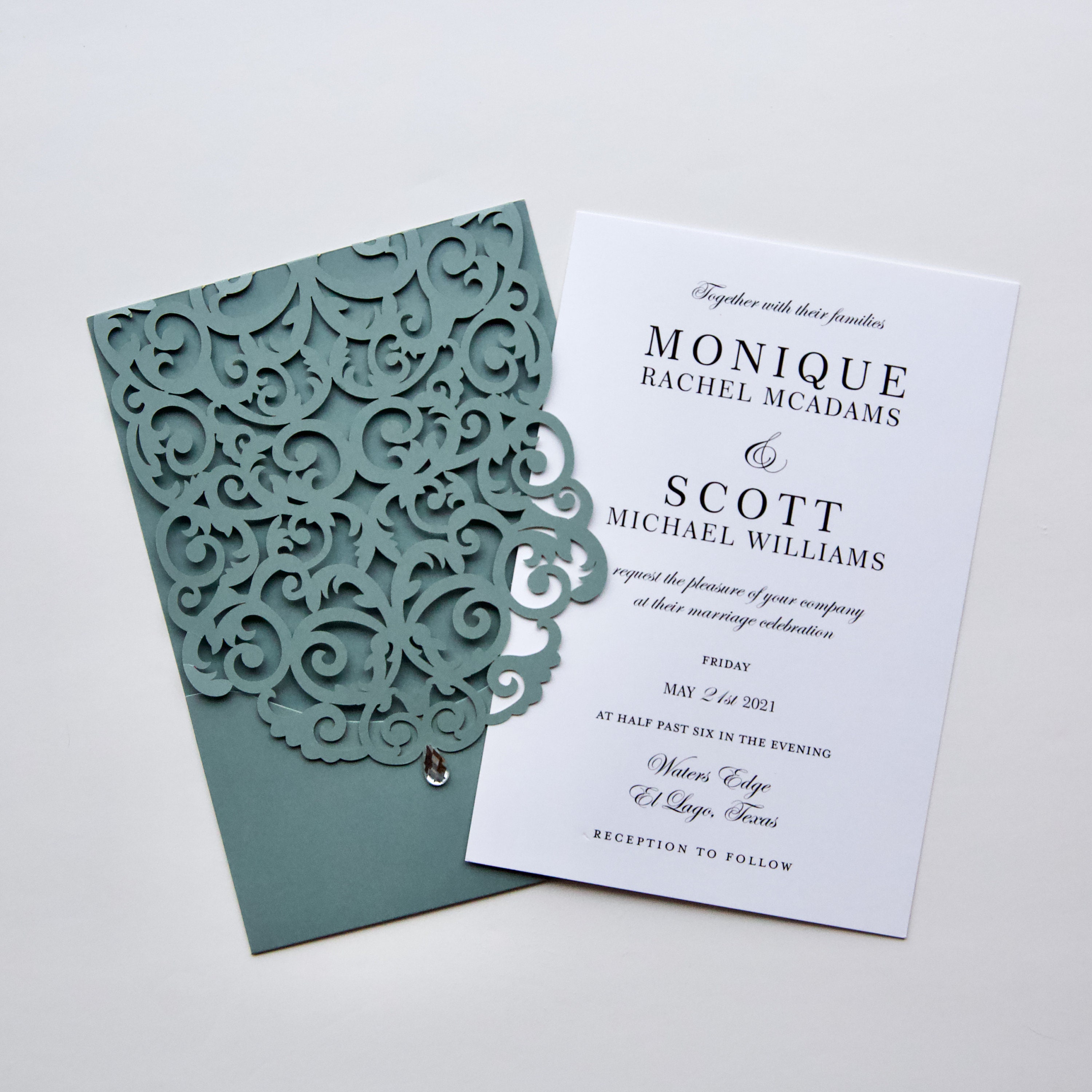 Laser Cut Folder Pocket With Jewel - Etsy