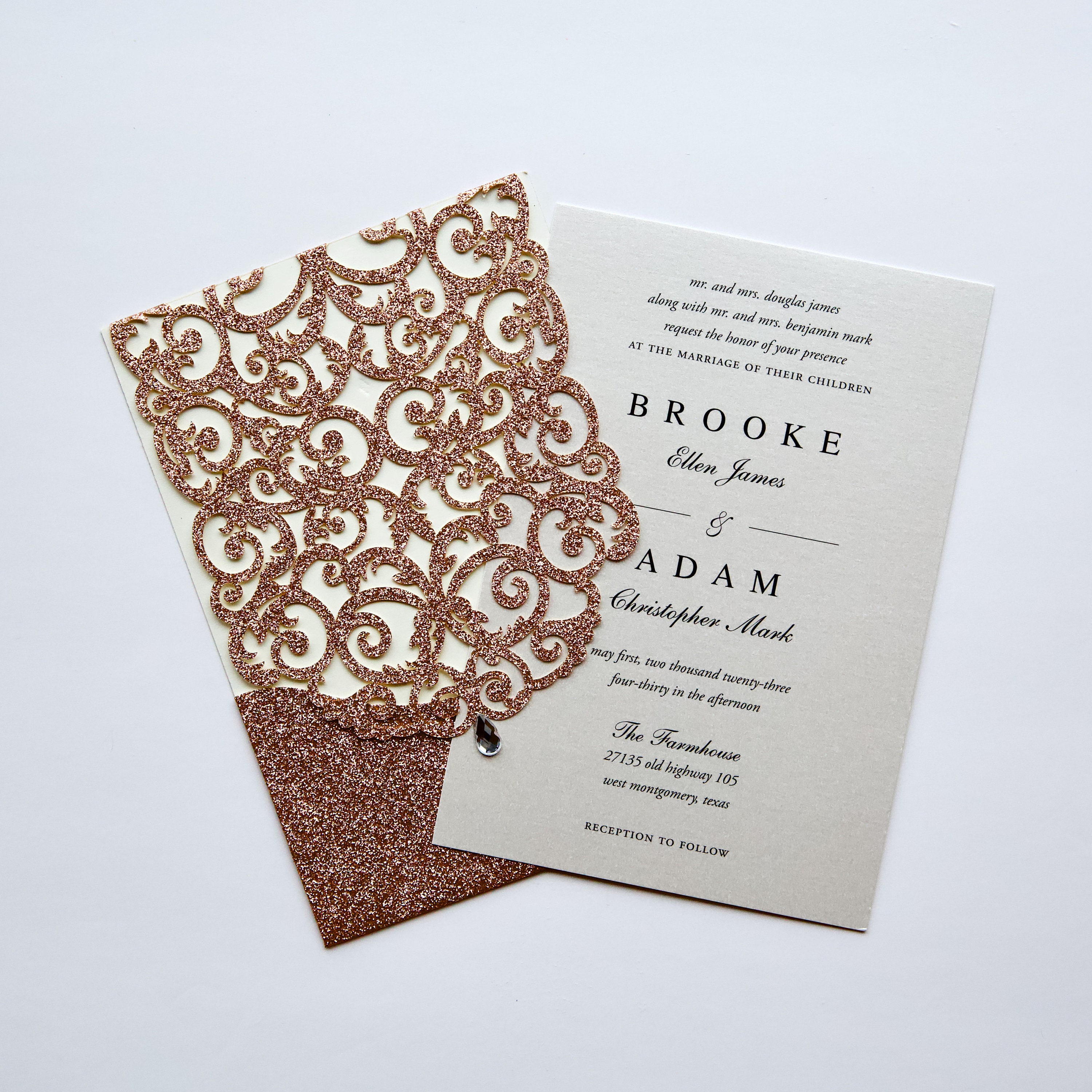 Laser Cut Folder Pocket With Jewel - Etsy