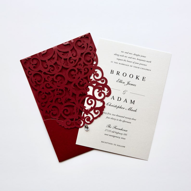 Laser Cut Folder Pocket With Jewel - Etsy