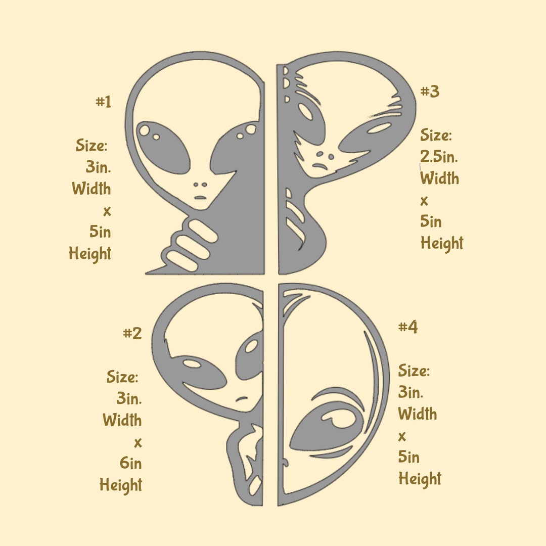 Peeking Alien Four Design Options Pick Your Color Vinyl Decals - Etsy
