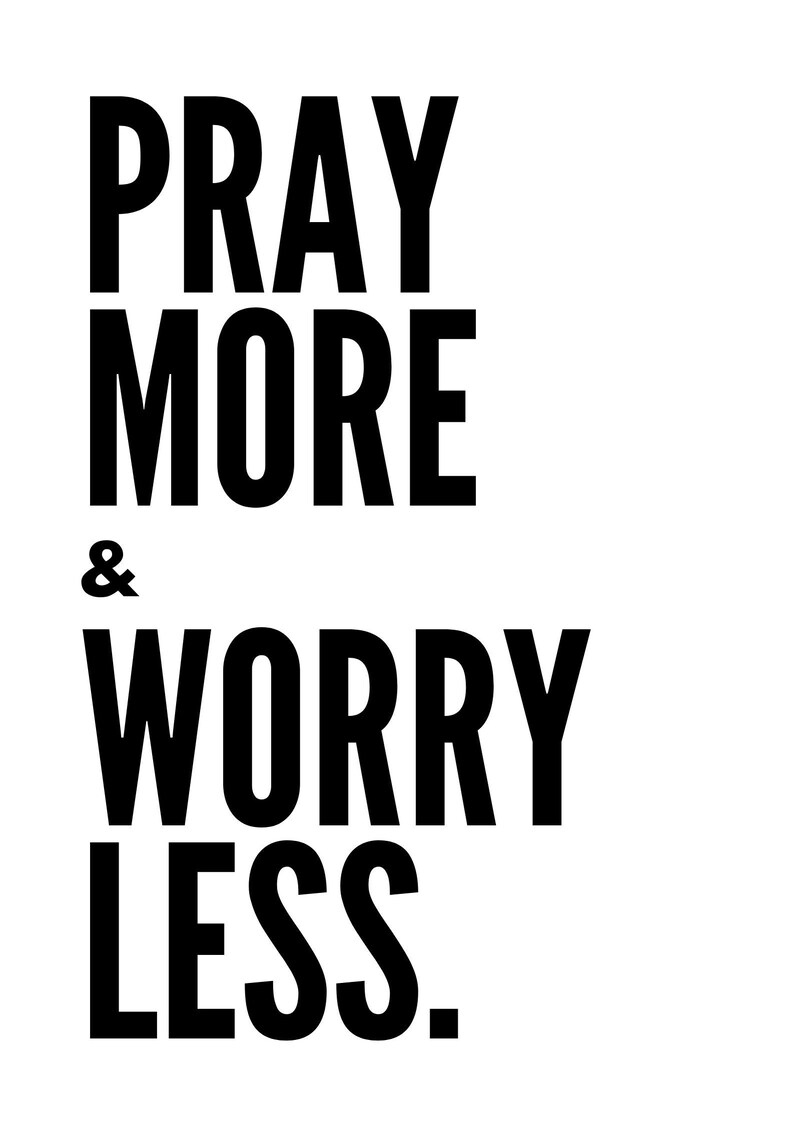 Poster Pray More & Worry Less - Etsy