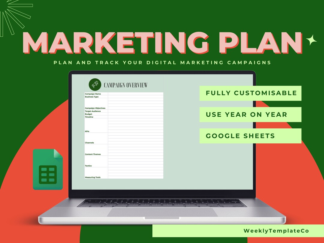 Social Media Digital Marketing Spreadsheet, Advertising Tracker, Google ...