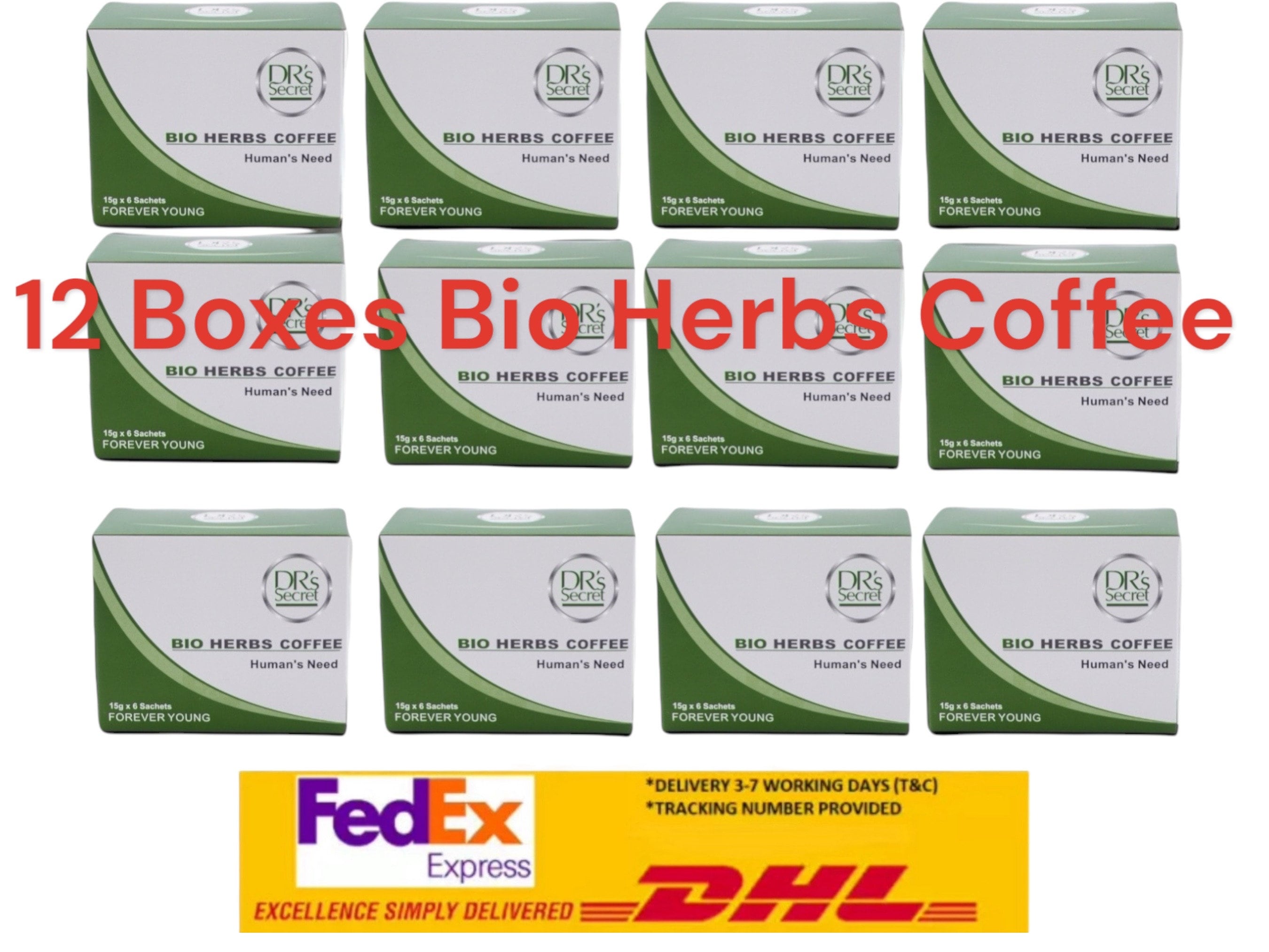 12 Boxes of Drs Secret Bio Herbs Coffee for Men 15G X6 Sachets ...