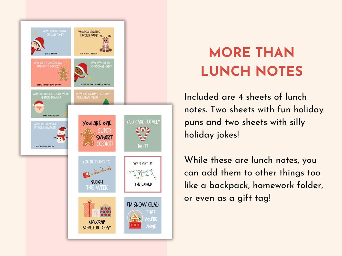 28 Christmas Lunch Box Jokes for Kids | Christmas Lunch Notes ...