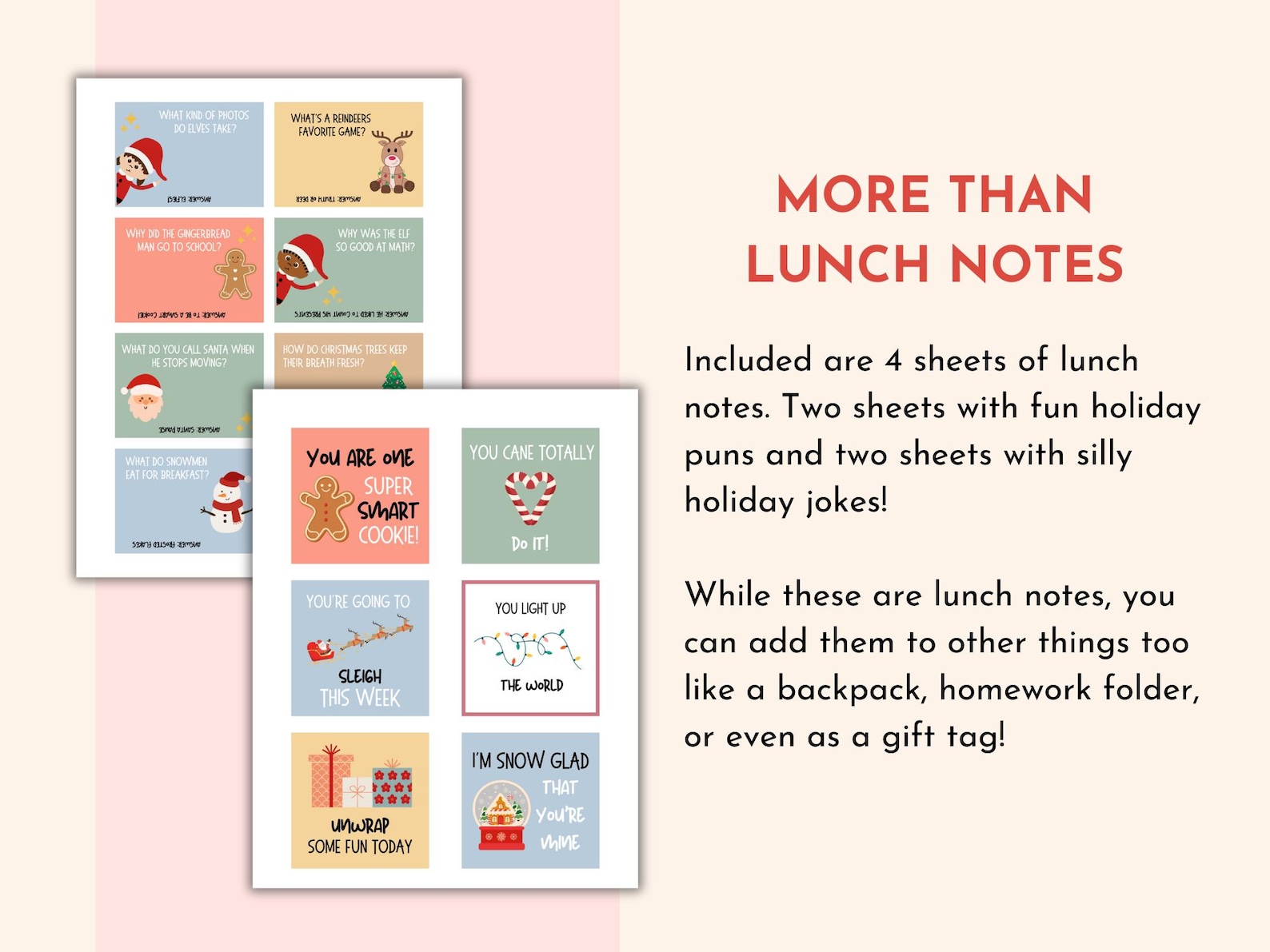 28 Christmas Lunch Box Jokes for Kids Christmas Lunch Notes Printable ...